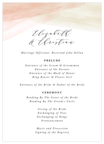 Wedding Programs | Match Your Colors & Style Free! - Basic Invite
