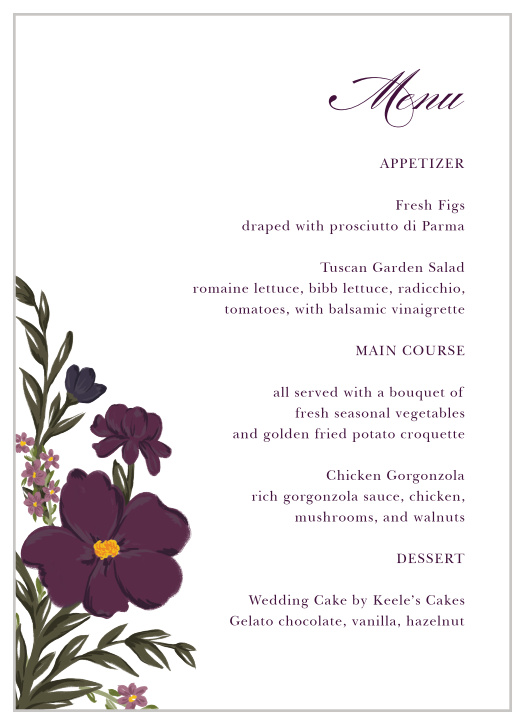 Wedding Menus | Design Your Menu Instantly Online! - Basic Invite