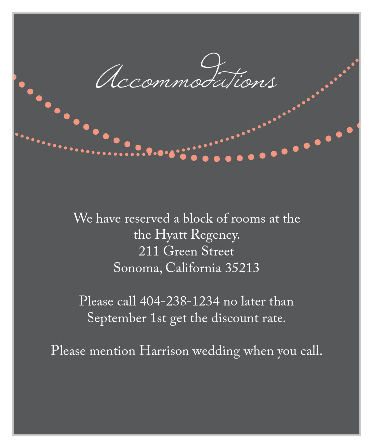 String Lights Accommodation Cards by Basic Invite