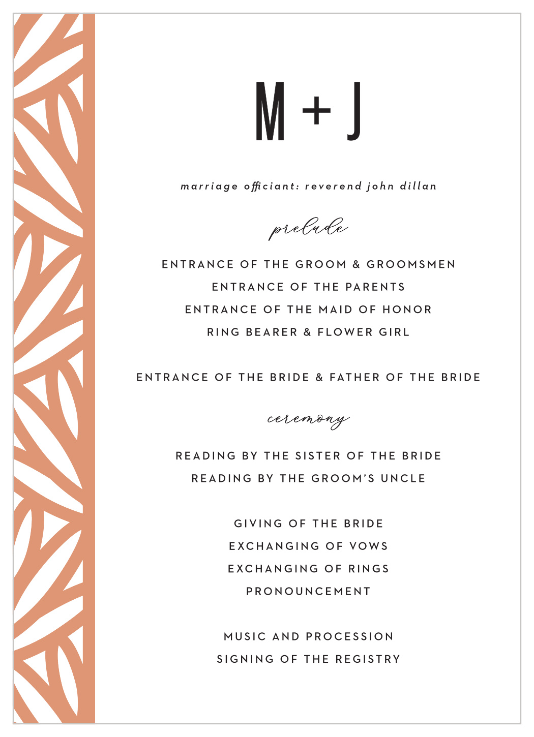 Bold Frame Wedding Programs by Basic Invite