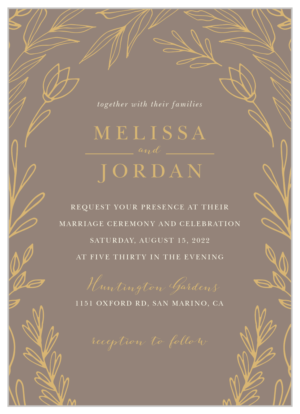 Foliage Arch Invitations by Basic Invite
