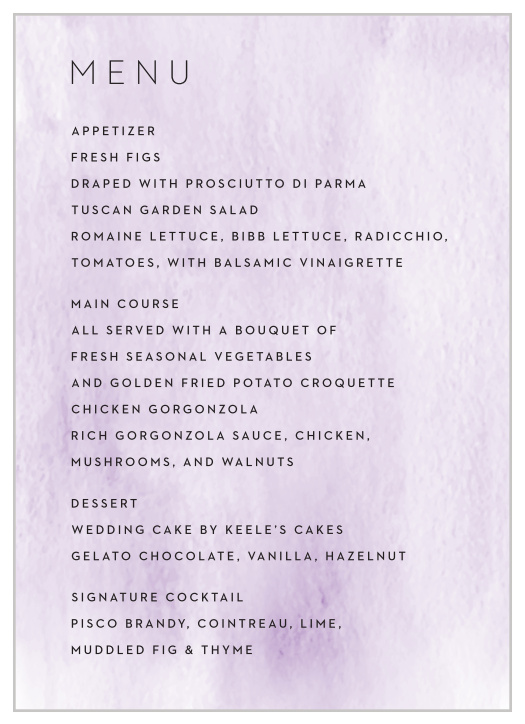 Wedding Menus | Design Your Menu Instantly Online! - Basic Invite