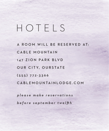 Customizable Wedding Accommodation Cards By Basic Invite