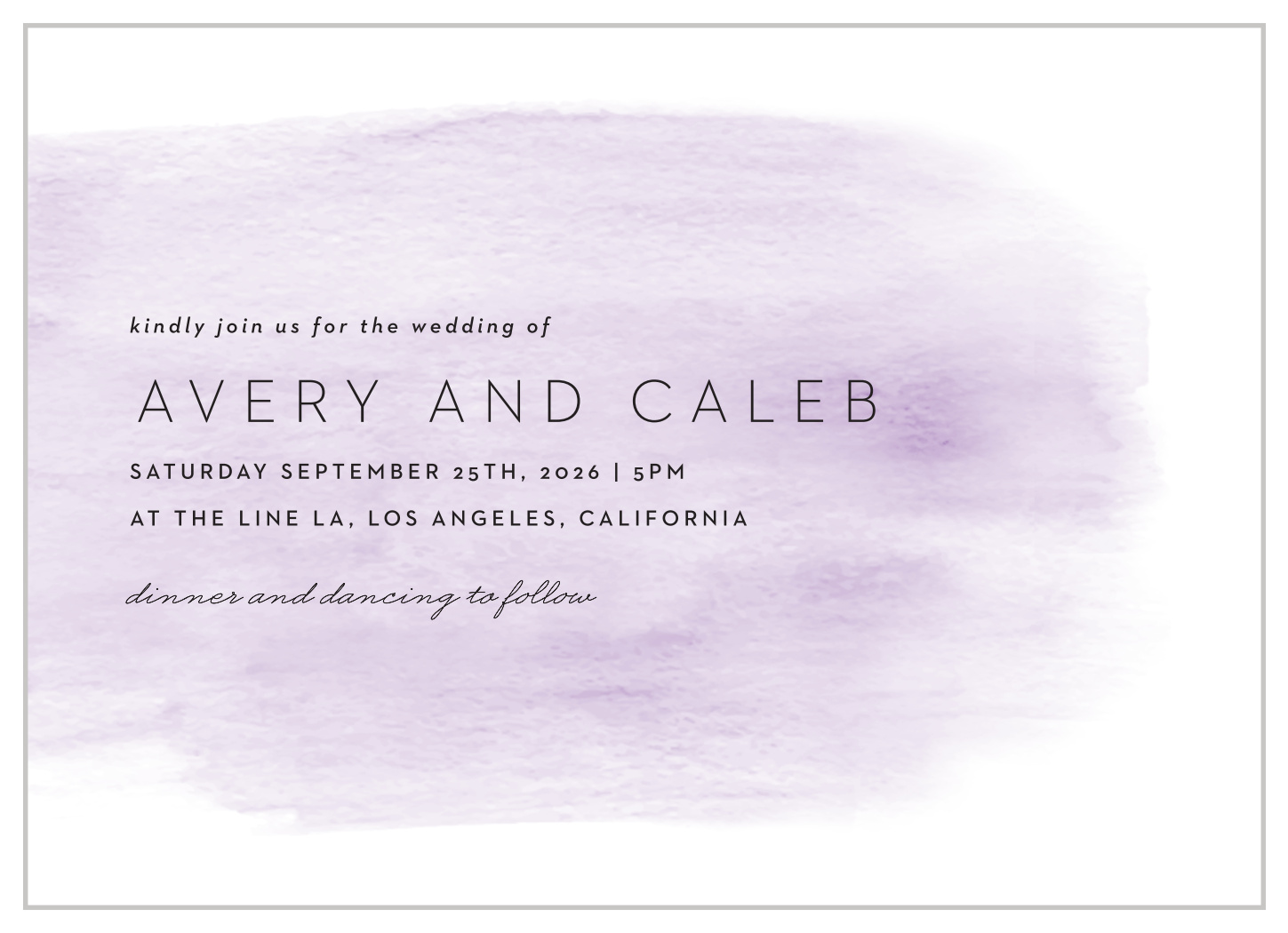 Simple Brushstroke Wedding Invitations by Basic Invite