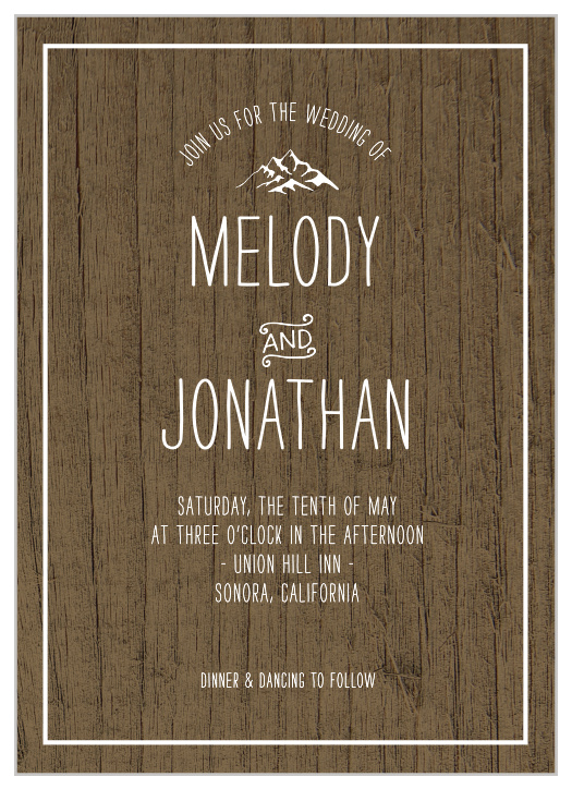 Rustic Wedding Invitations - Match Your Color & Style Free!