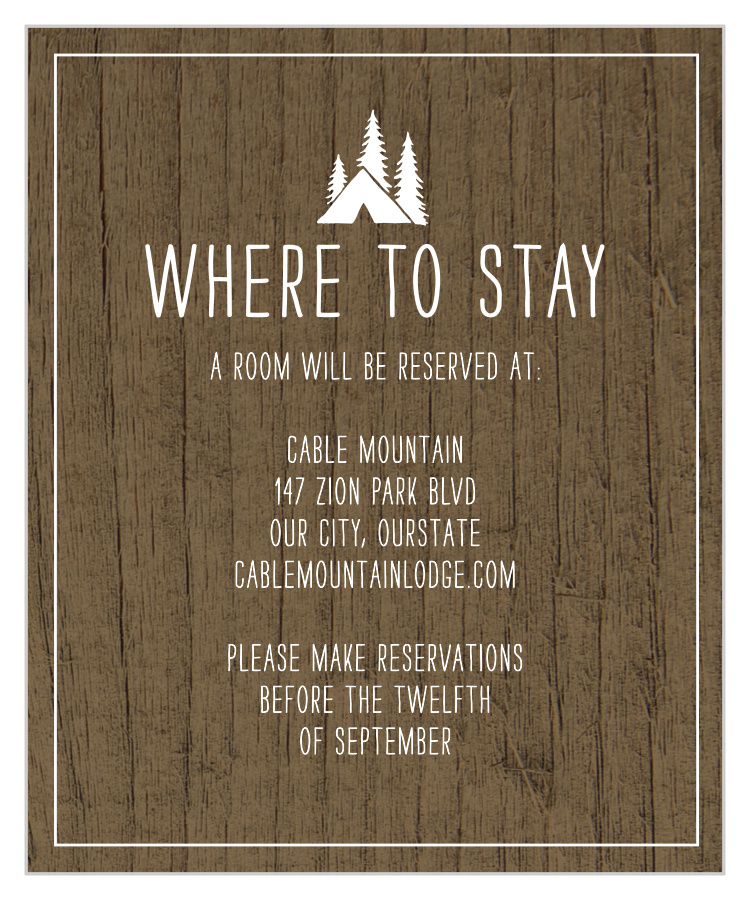 Rustic Union Accommodation Cards by Basic Invite