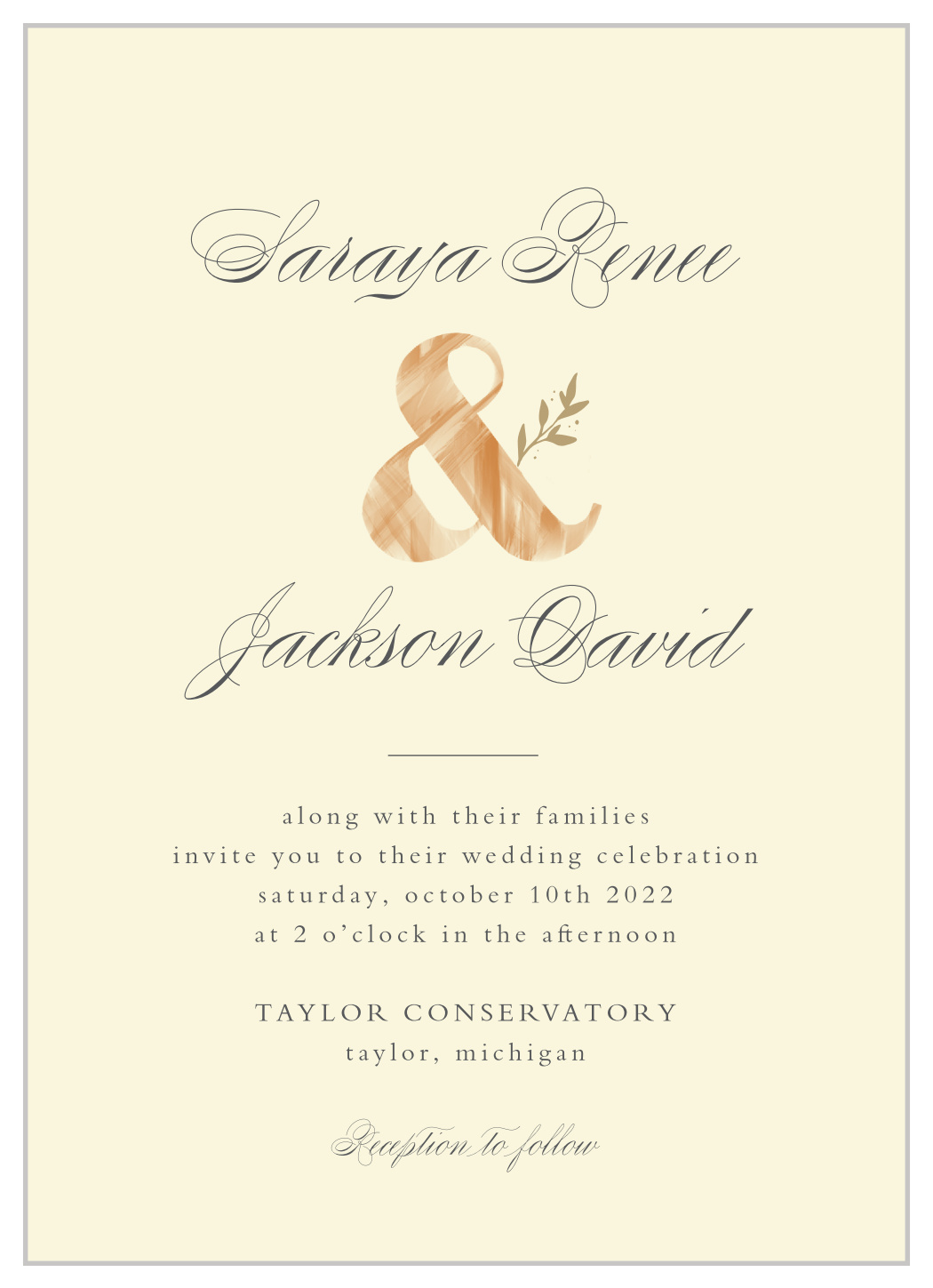 Rustic Ampersand Wedding Invitations by Basic Invite