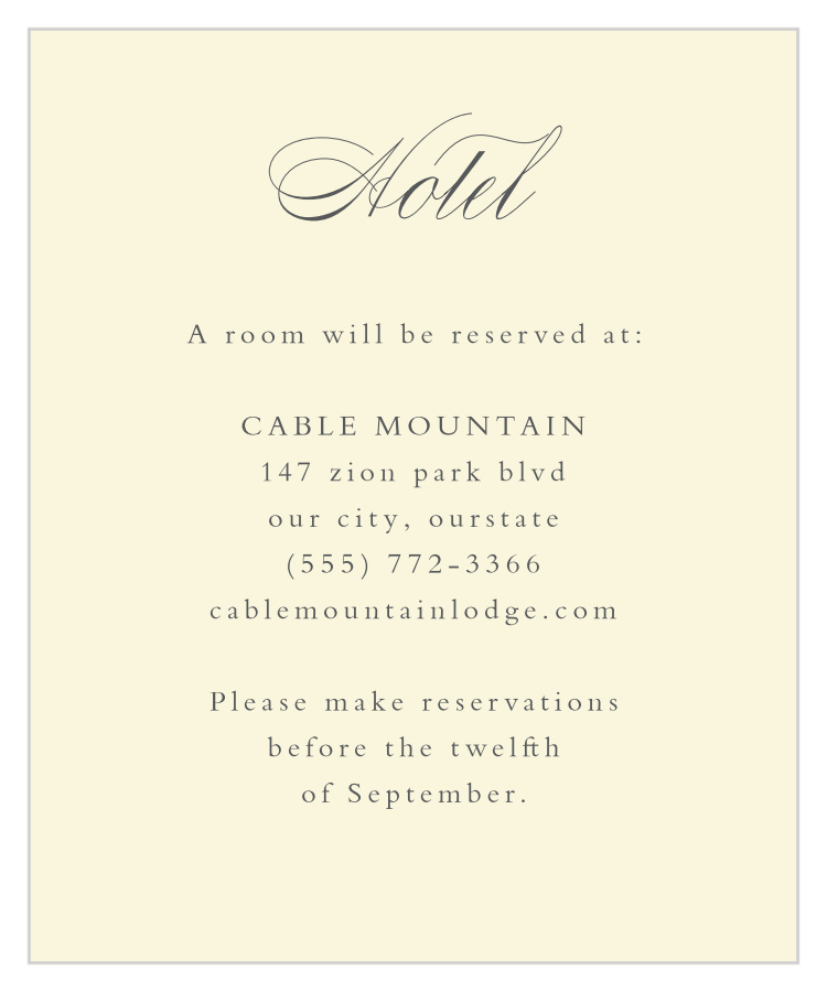 Rustic Ampersand Accommodation Cards by Basic Invite