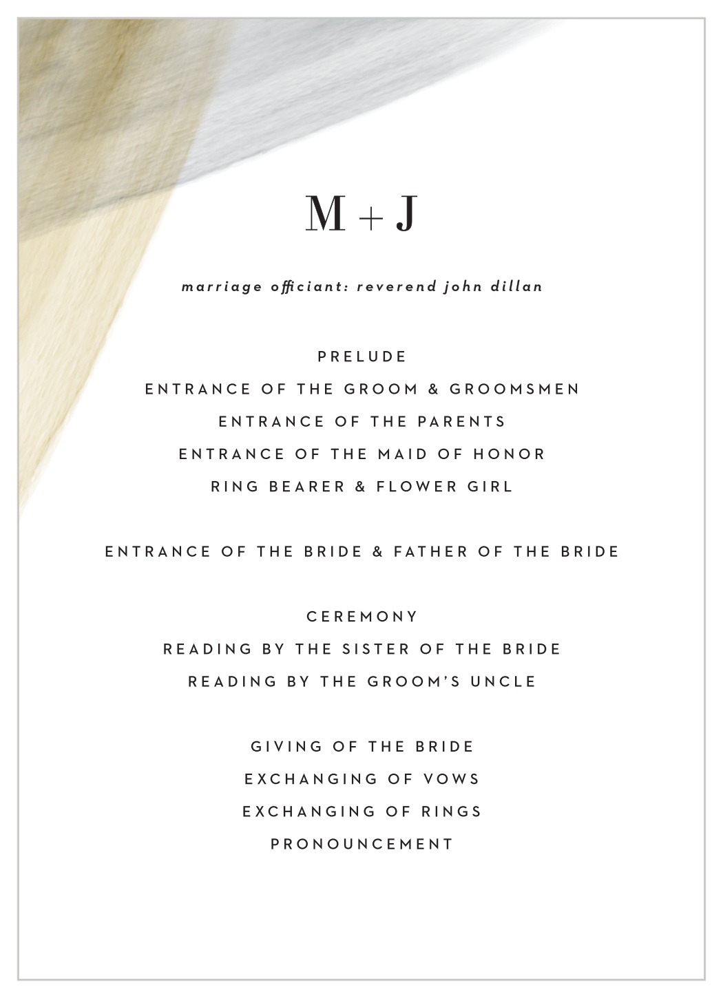 Luxe Watercolor Wedding Programs by Basic Invite