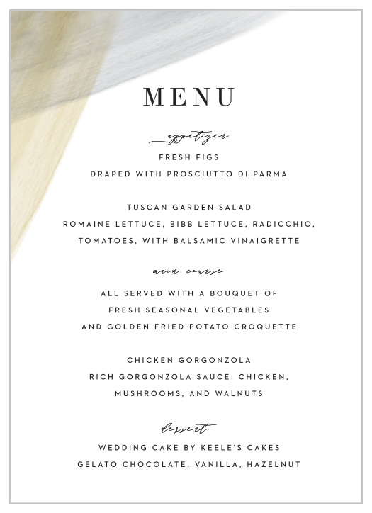 Wedding Menus | Design Your Menu Instantly Online! - Basic Invite