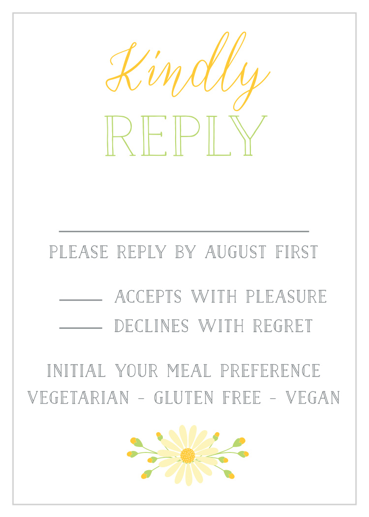 Daisy Frame Response Cards by Basic Invite