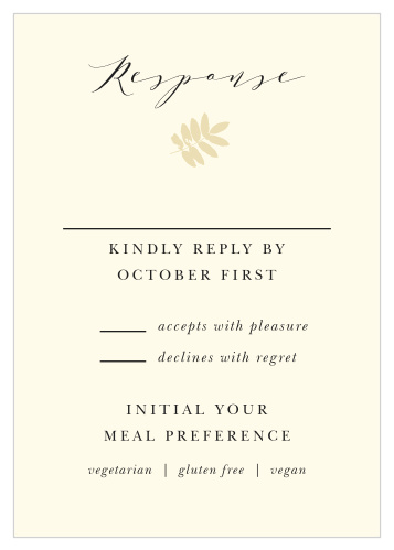 Gilded Leaf Accommodation Cards by Basic Invite
