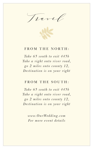 Gilded Leaf Accommodation Cards by Basic Invite