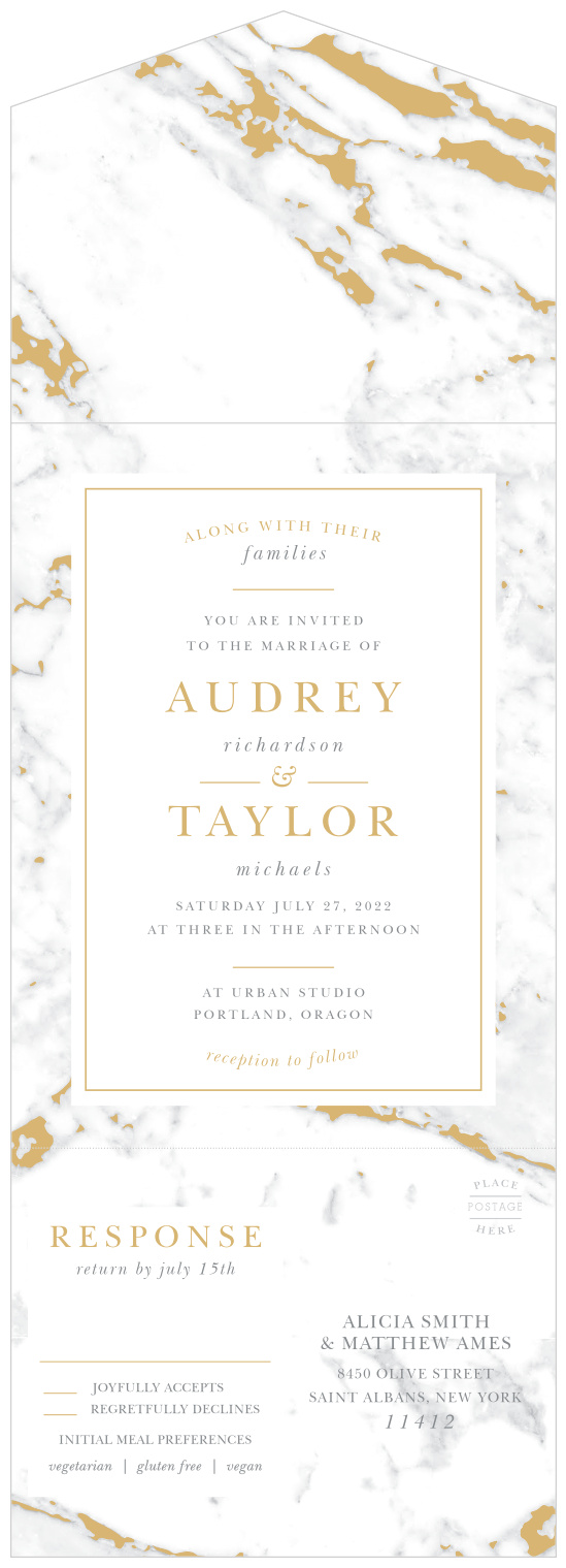 Marble Wedding Invitations - Match Your Color & Style Free!