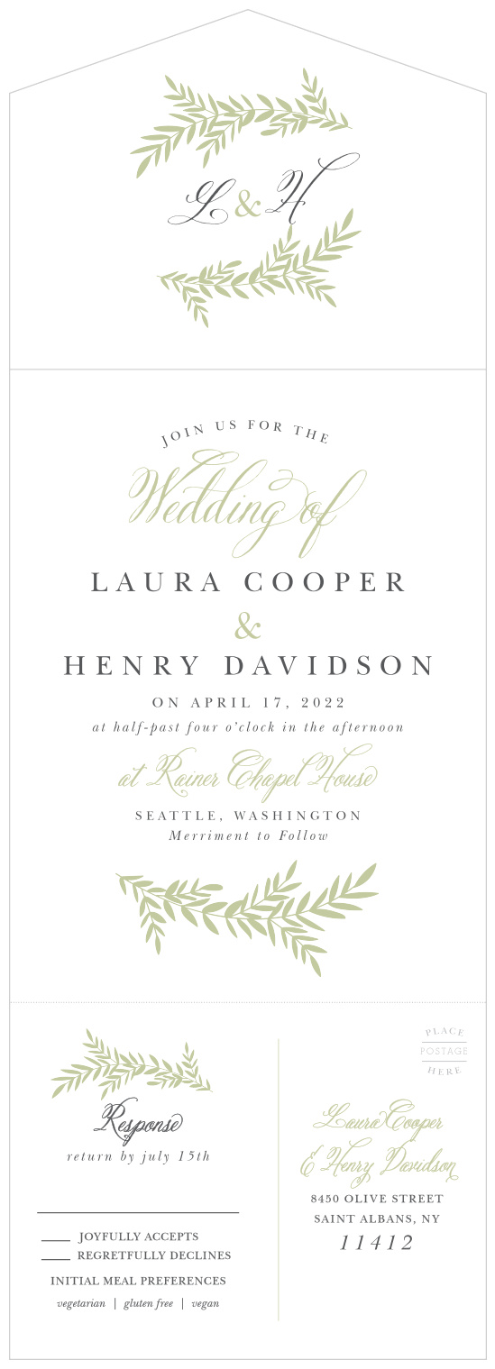 Christmas Wedding Invitations - Match Your Color & Style Free!