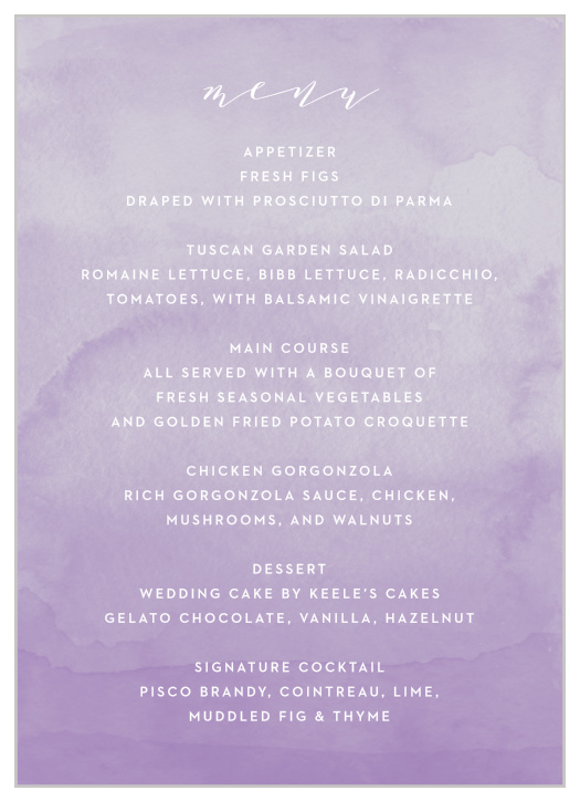Template Wedding Menus - Match Your Color & Style Free!