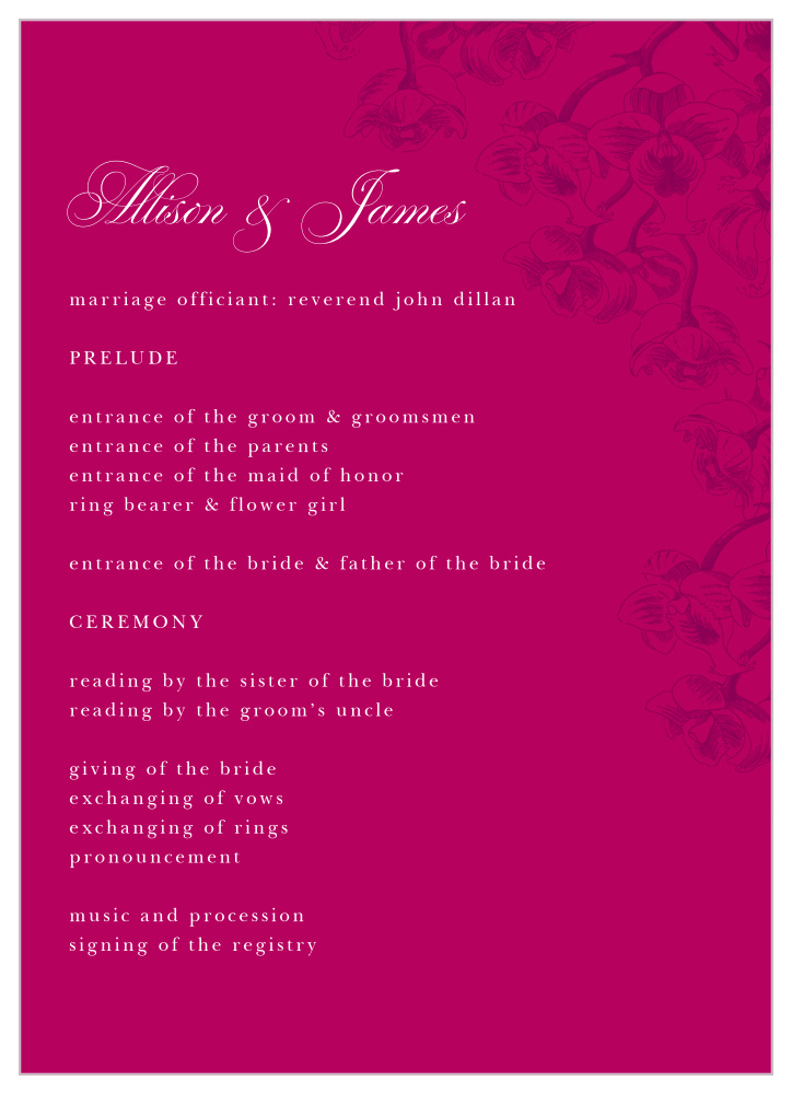 Cascading Blooms Wedding Programs by Basic Invite