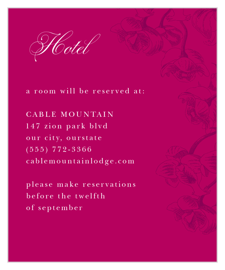 Cascading Blooms Accommodation Cards by Basic Invite