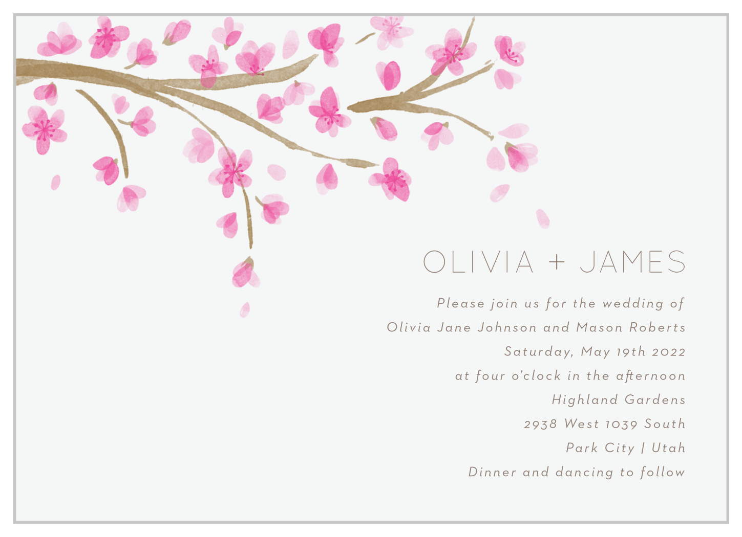 Cherry Branch Wedding Invitations by Basic Invite