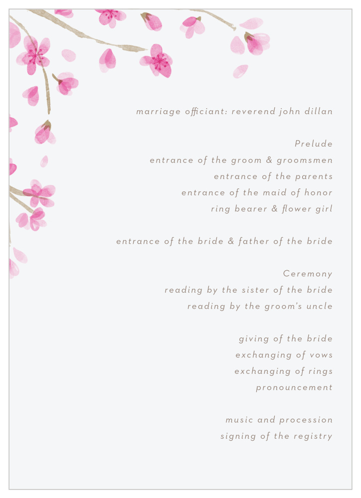 Cherry Branch Wedding Programs by Basic Invite