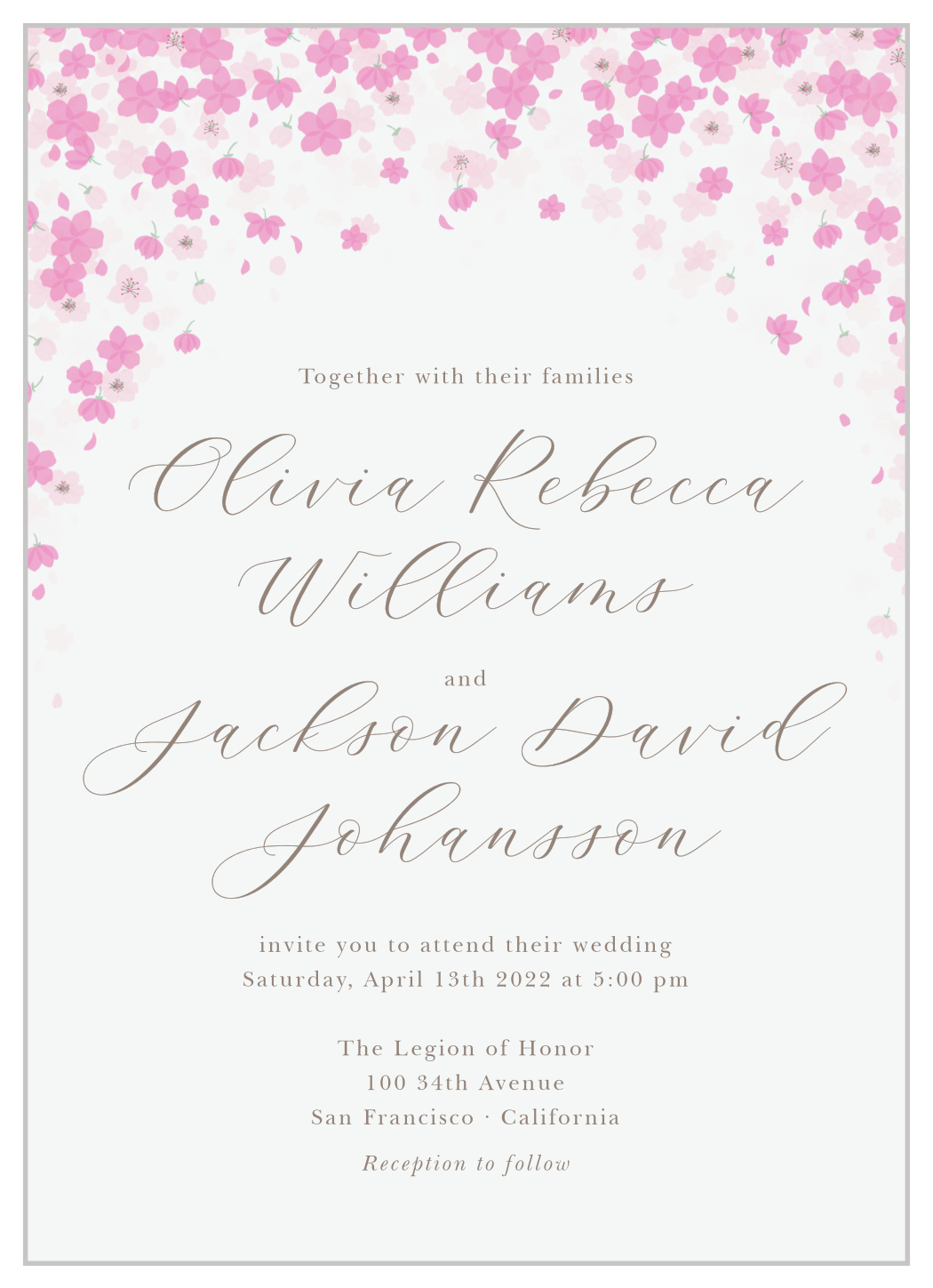 Cherry Blossoms Wedding Invitations by Basic Invite