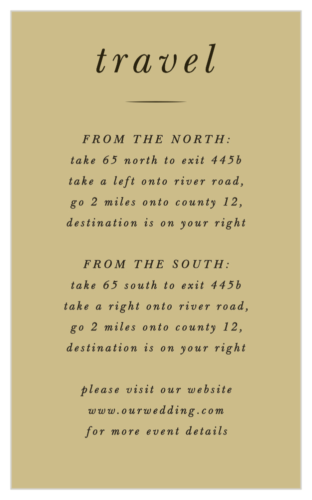 Pressed Leaf Direction Cards by Basic Invite