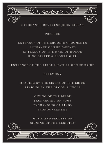 Our Union Wedding Menus by Basic Invite