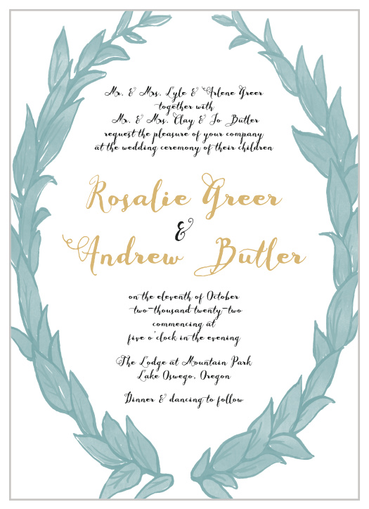 Leafy Love Foil RSVP Cards