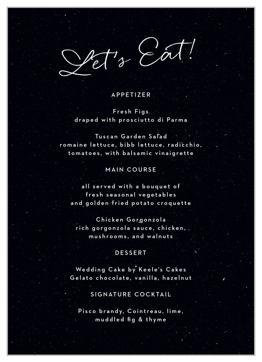 Wedding Menus | Design Your Menu Instantly Online! - Basic Invite