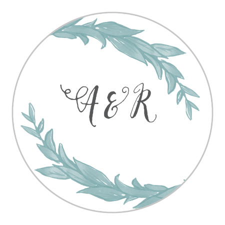 Leafy Love Wedding Stickers by Basic Invite