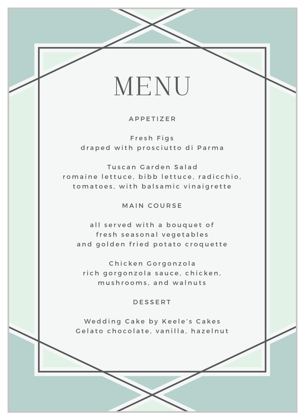 Simple Lines Wedding Menus by Basic Invite