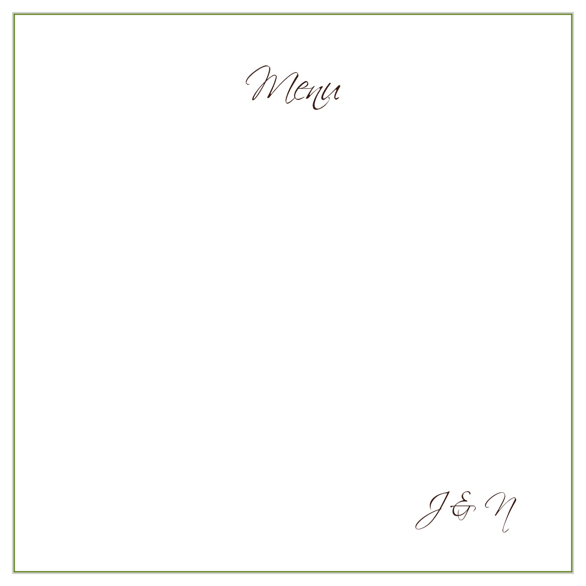 Initials Square Wedding Menus by Basic Invite