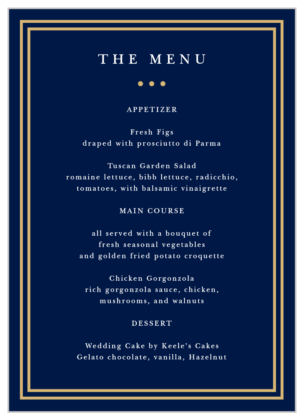 Simple Square Wedding Menus by Basic Invite