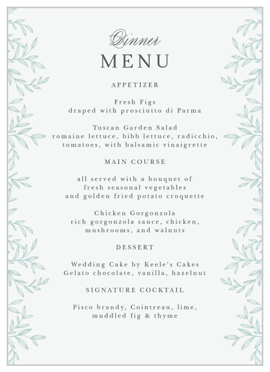Wedding Menus | Design Your Menu Cards Instantly Online!