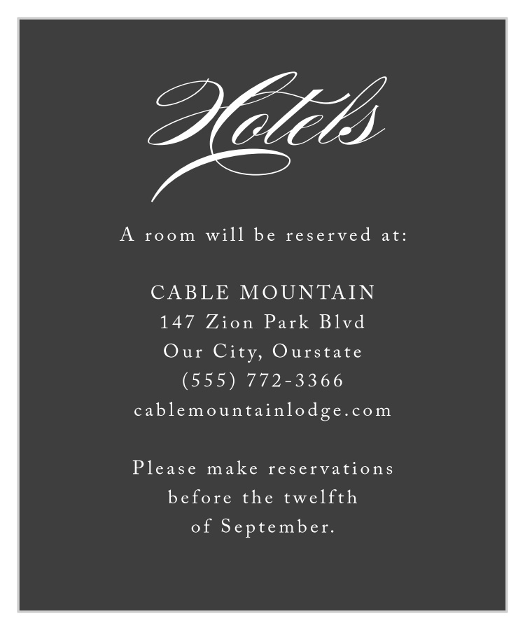 Simply Scripted Accommodation Cards by Basic Invite