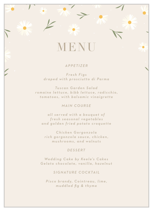 Wedding Menus | Design Your Menu Instantly Online! - Basic Invite