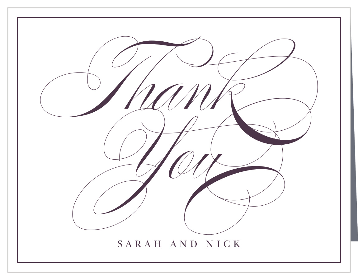 Scripted Love Wedding Thank You Cards by Basic Invite