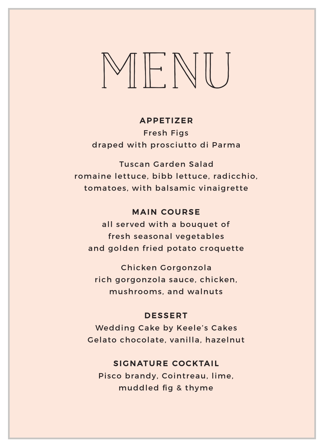 Photographic Love Wedding Menus by Basic Invite