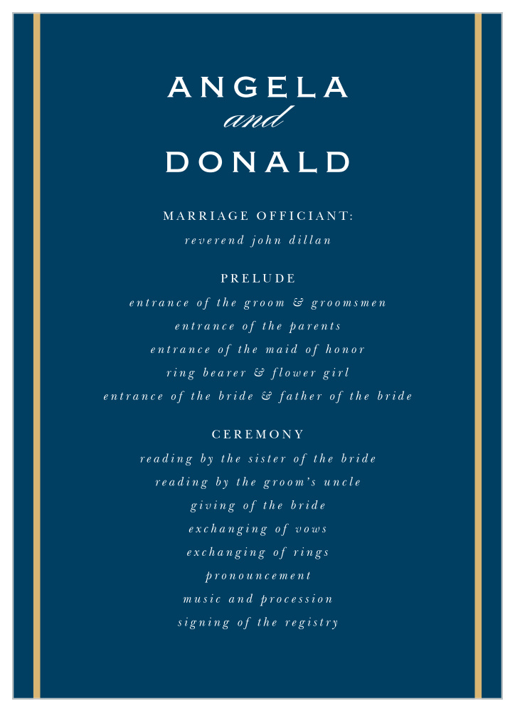 Perfect Frame Wedding Programs by Basic Invite