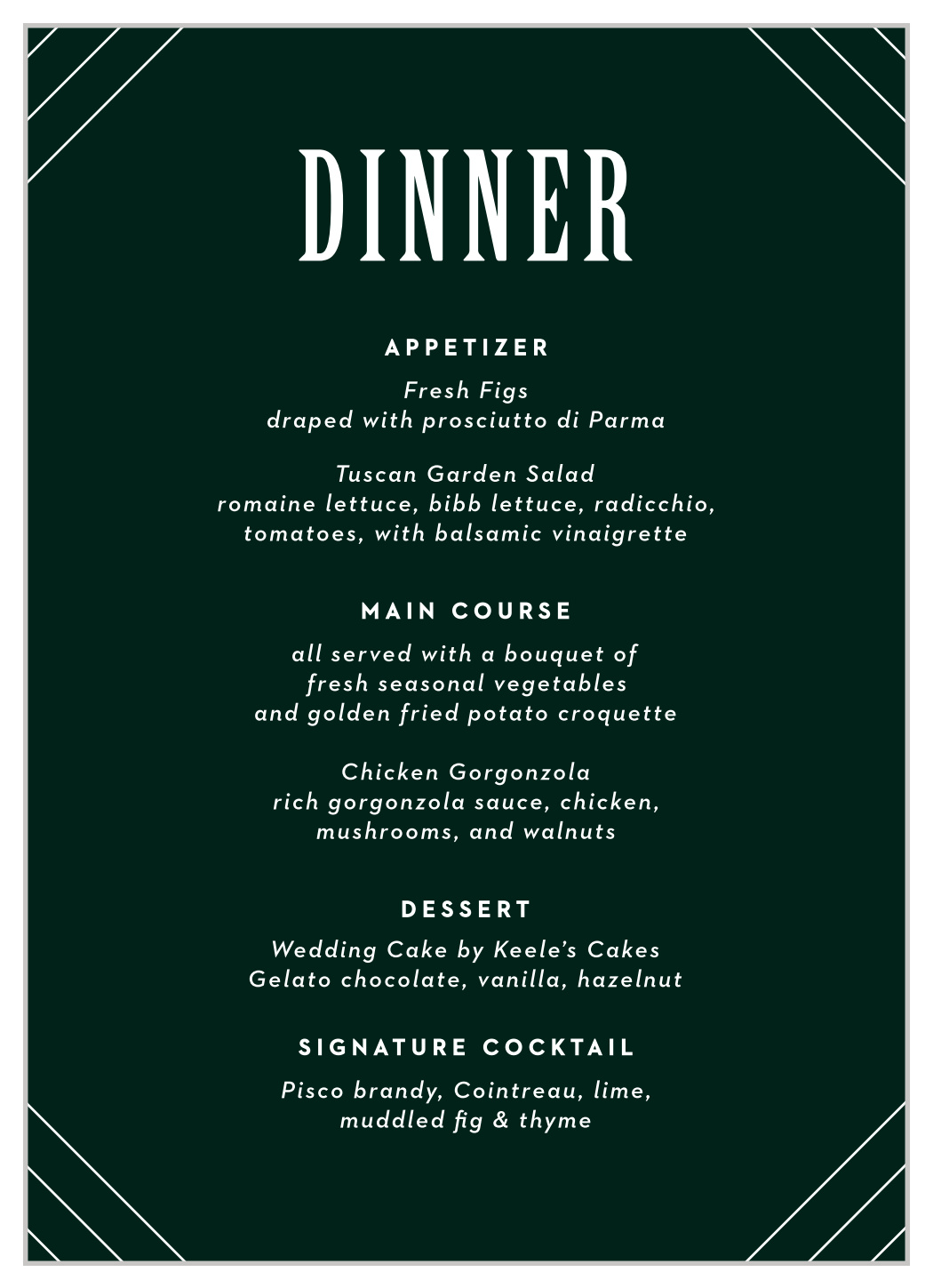 Elegant Union Wedding Menus by Basic Invite