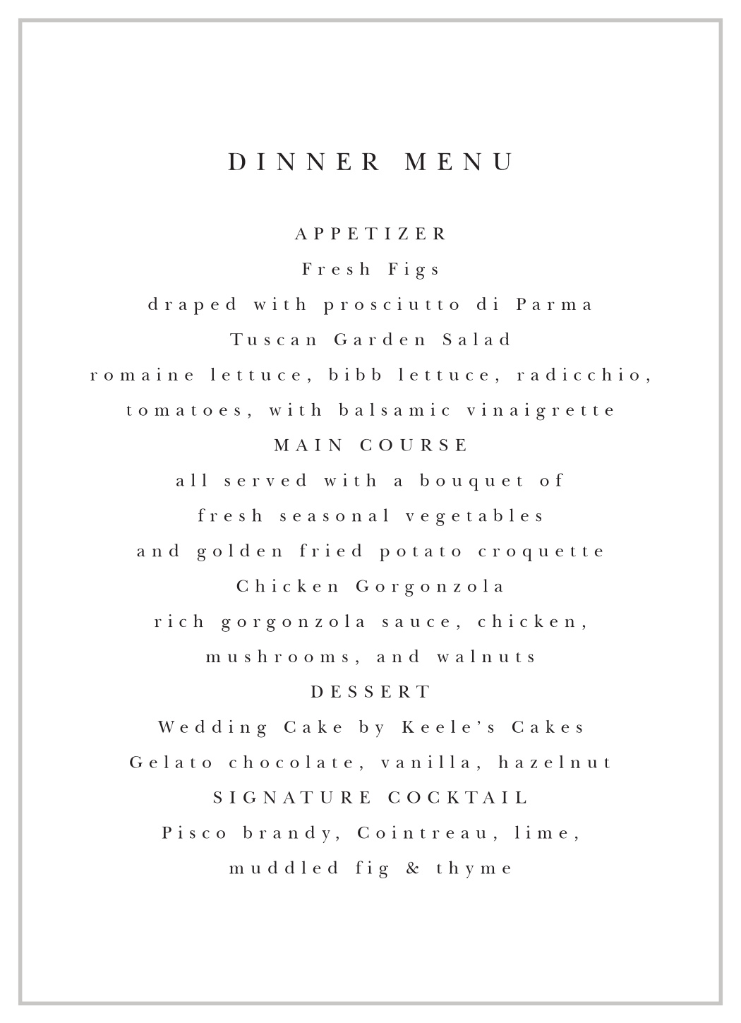 Classic Photo Wedding Menus by Basic Invite