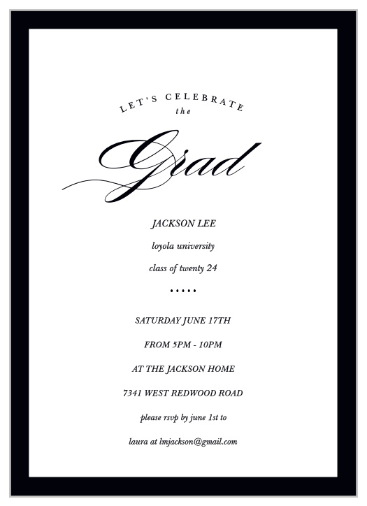Classical Script Graduation Announcements by Basic Invite