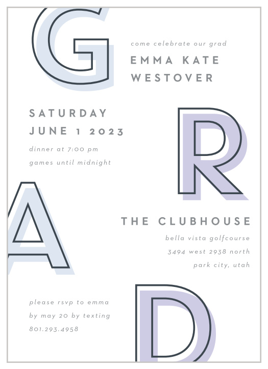 Stretch Grad Graduation Announcements by Basic Invite
