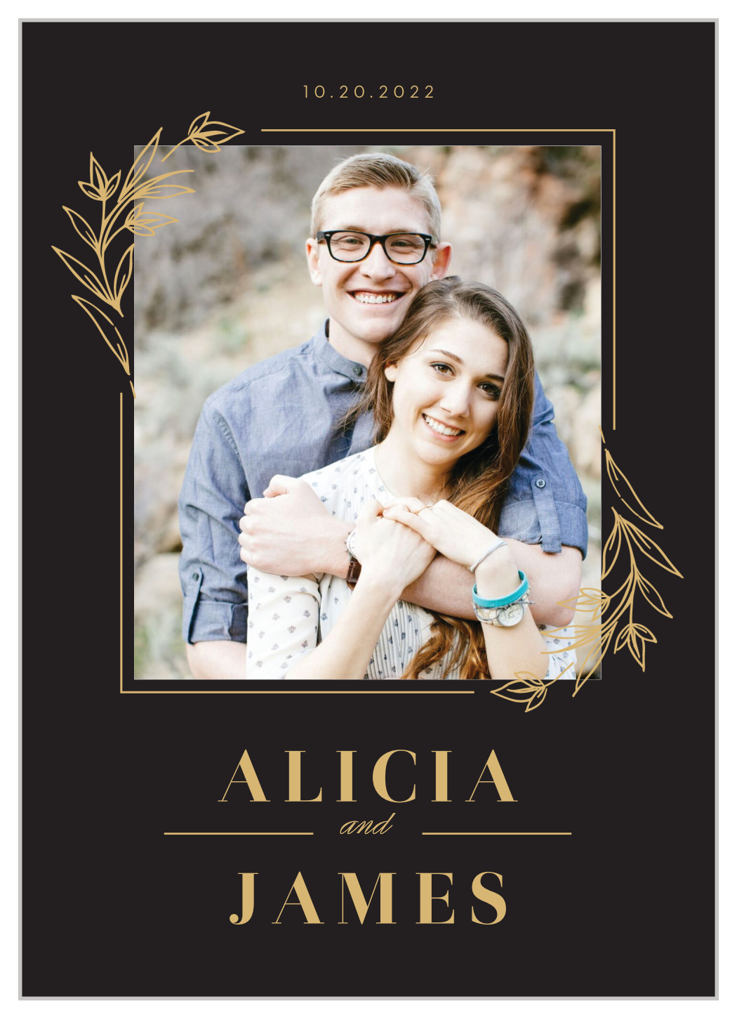 Gilded Leaves Wedding Invitations by Basic Invite