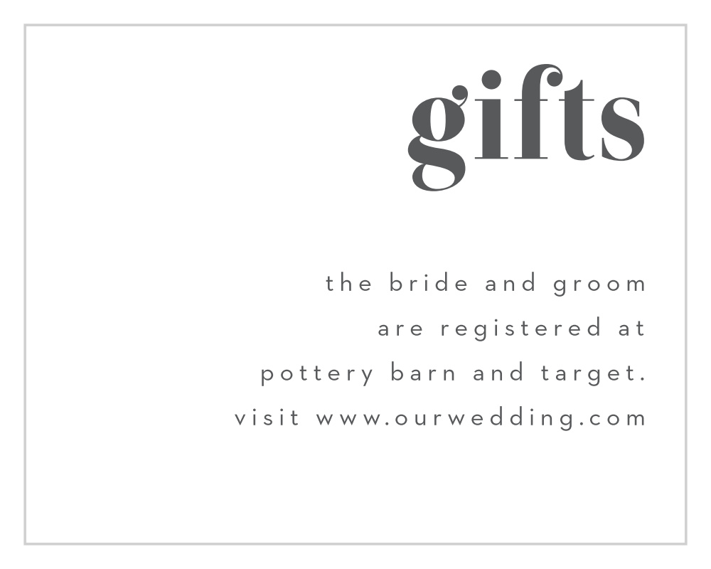 Bold Date Registry Cards by Basic Invite