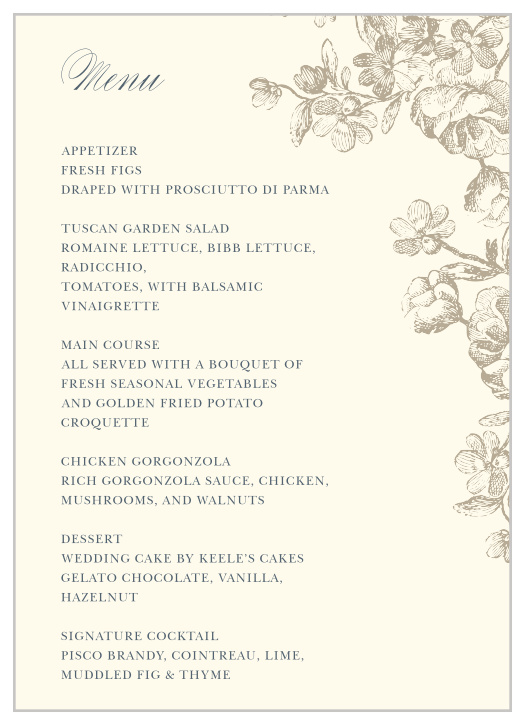 Wedding Menus | Design Your Menu Cards Instantly Online!