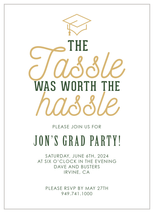 Golden Cap Graduation Announcements by Basic Invite