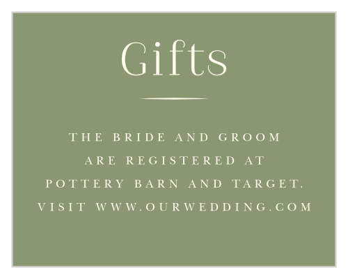 Classic Elegance Accommodation Cards by Basic Invite