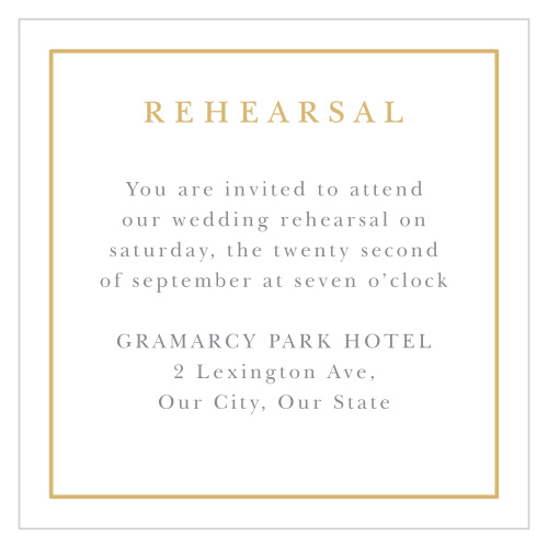 Completely Centered Rehearsal Cards by Basic Invite