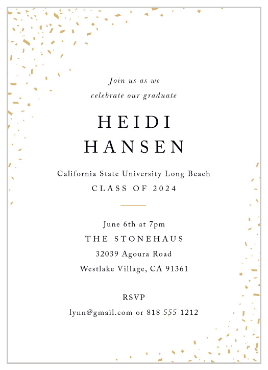 Graduation Confetti Graduation Announcements by Basic Invite
